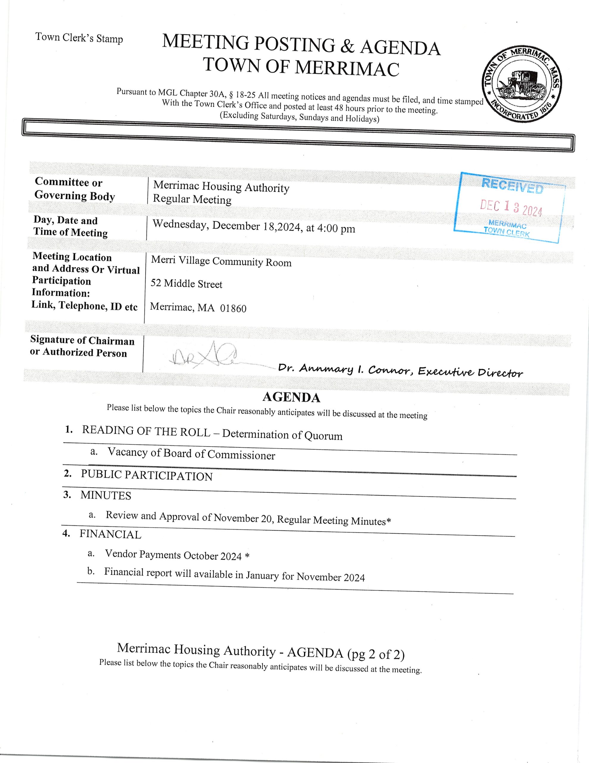 Merrimac Housing Authority - Town of Merrimac, MA