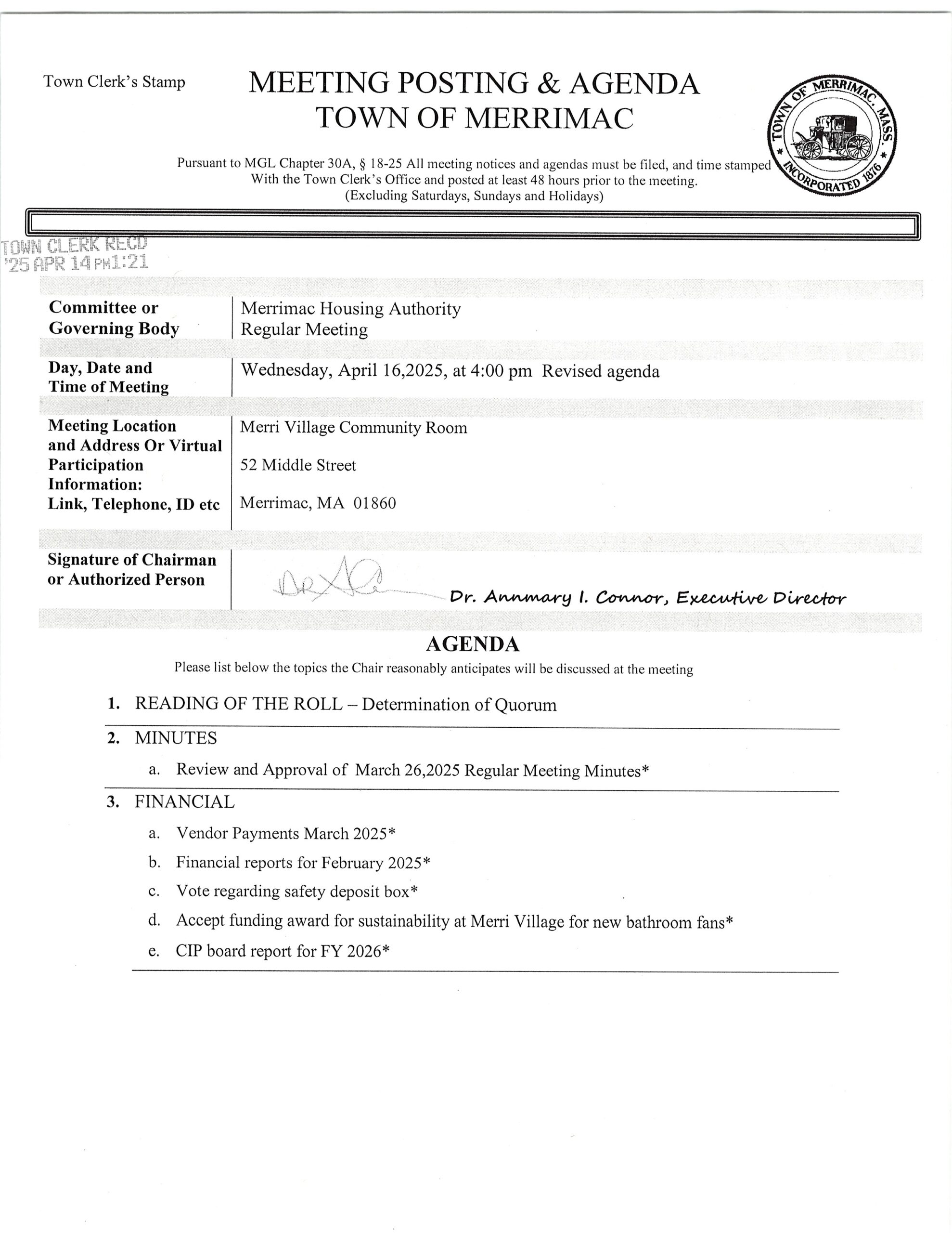 Merrimac Housing Authority-Revised 4.16.2025 - Town of Merrimac, MA