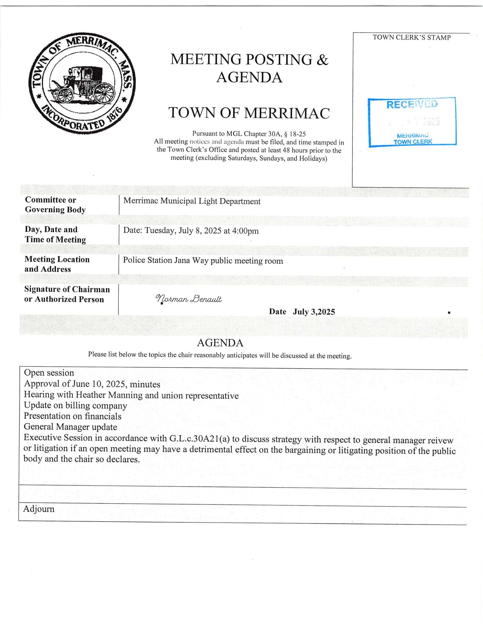 Merrimac Light Dept 7.8 - Town of Merrimac, MA