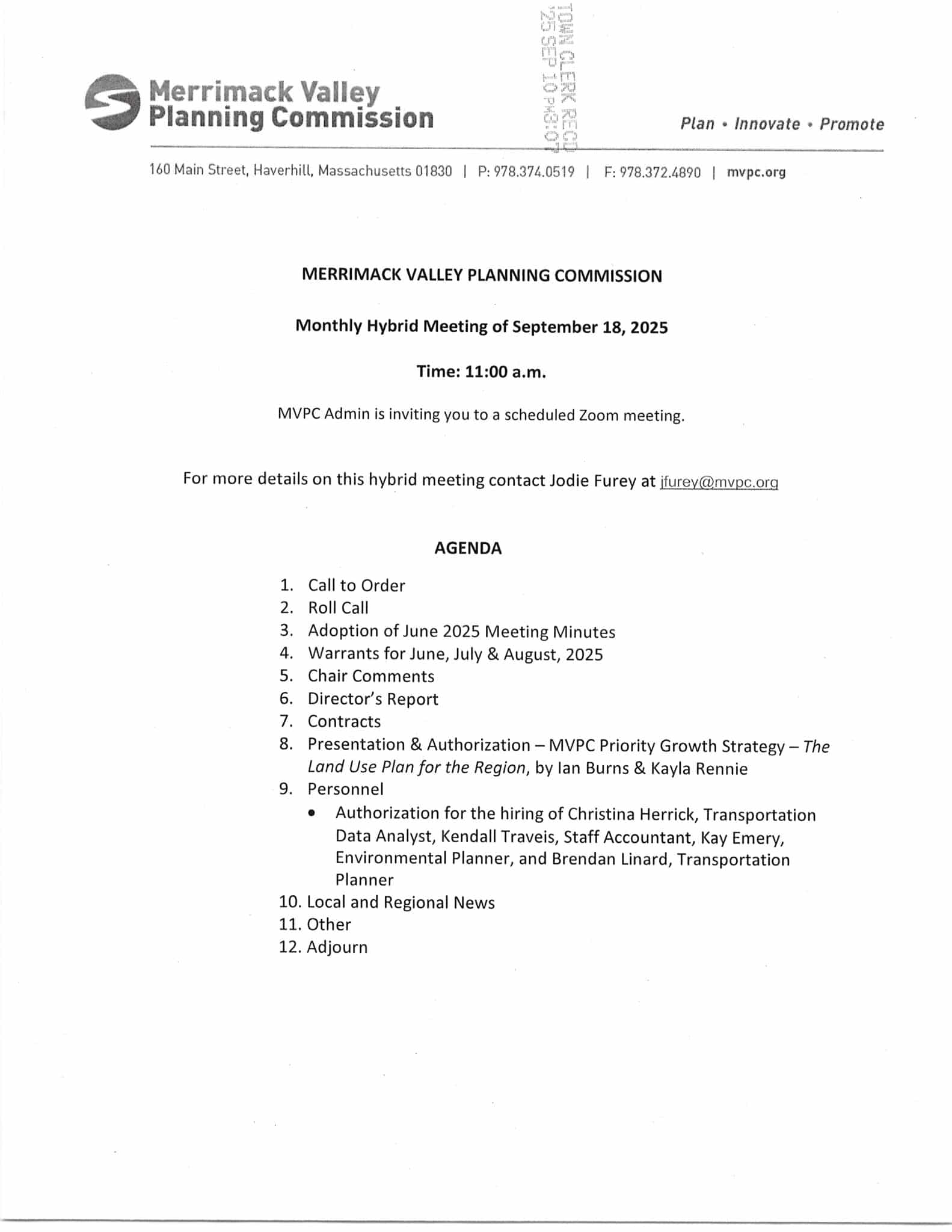 Merrimac Valley Planning Commission 9.18.25 - Town of Merrimac, MA